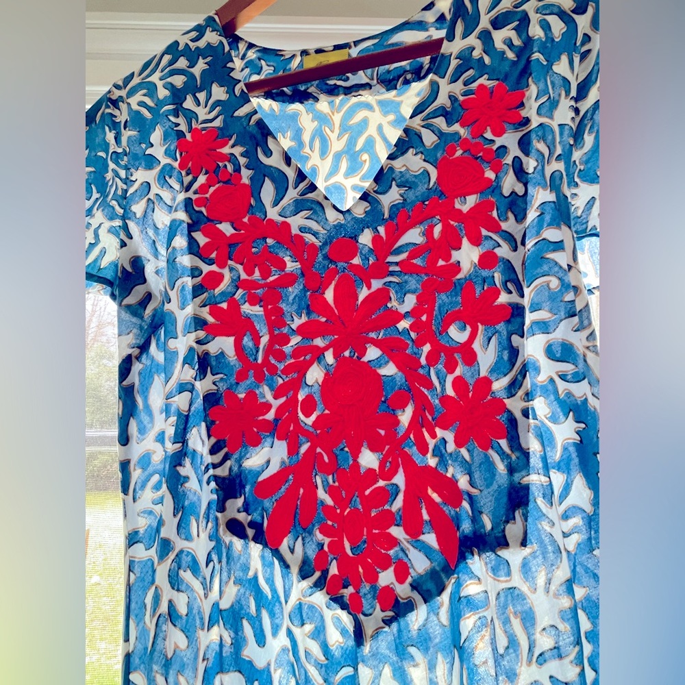 Roberta Roller Rabbit Short Sleeve Maxi Dress With Br… - Gem